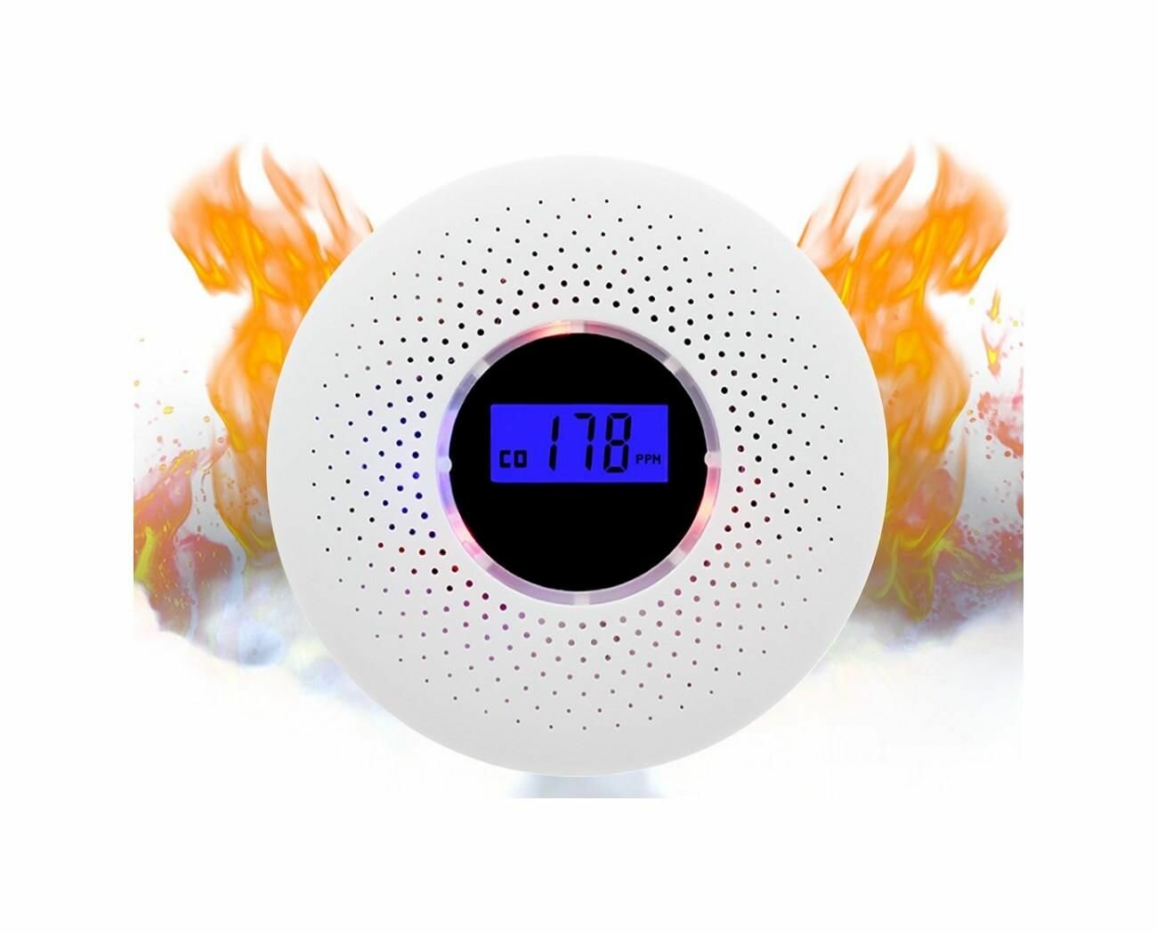 Комбинированный автономный датчик-сигнализатор угарного газа CO и дыма - Страж Газ ВИП-910-Q10 (M2120RU) (LCD экран, светозвуковая сирена 85 Дб).