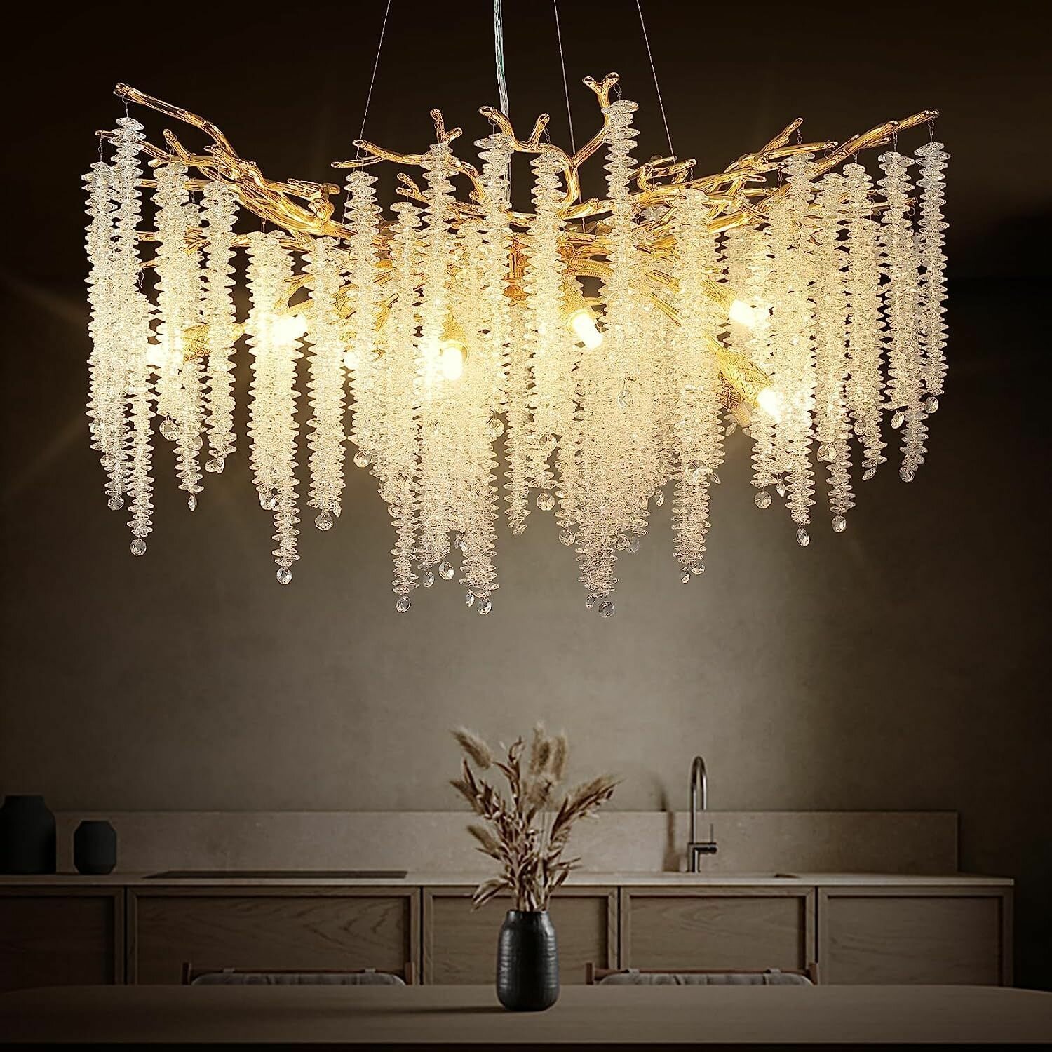 Люстра Xрустальная/люстра хрустальная потолочная Cassina B033-1 Золотой светильник Регулируемый Диаметр 60cm G9 Лампа