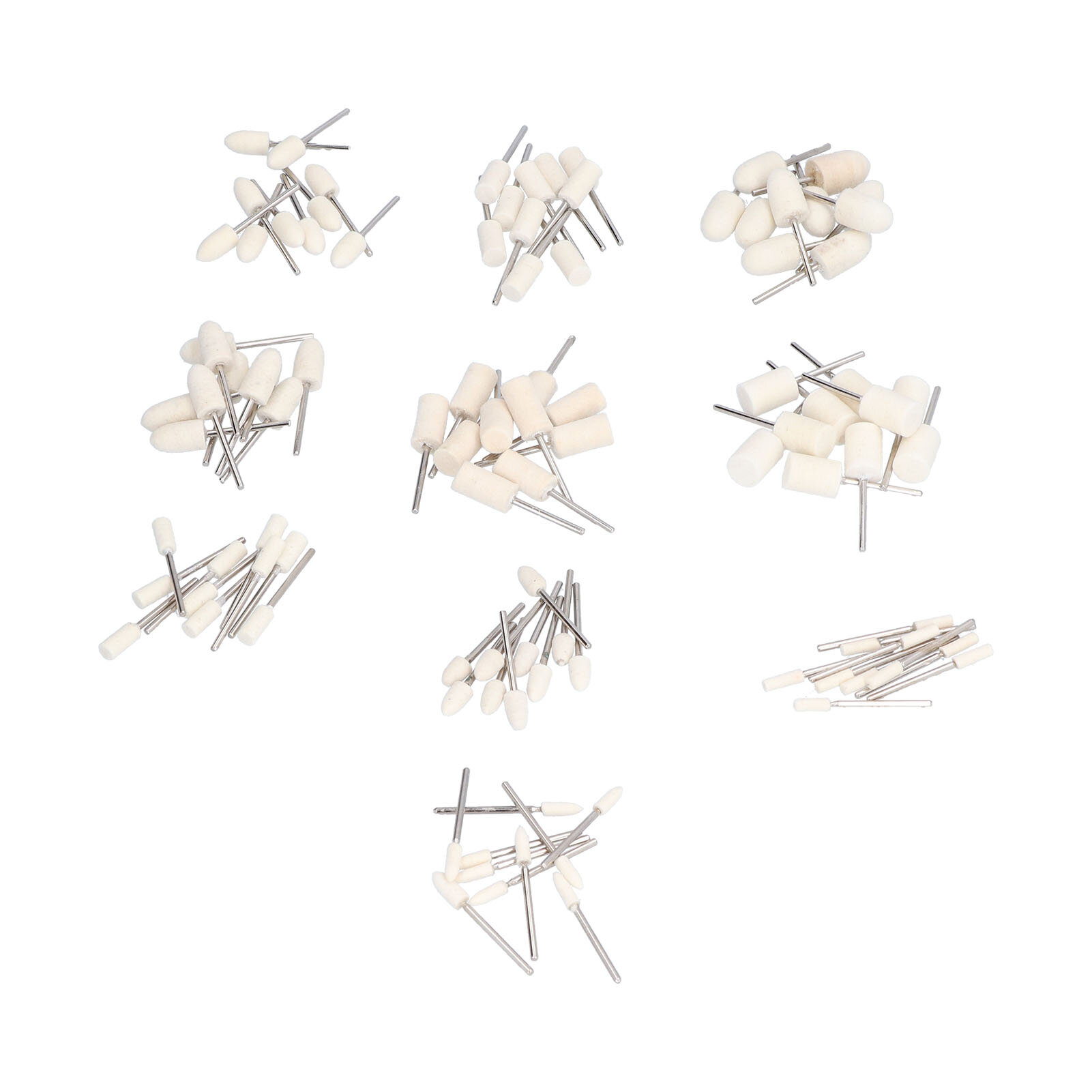 Набор полировальных головок 100шт, войлок, цилиндрические, для шлифовки