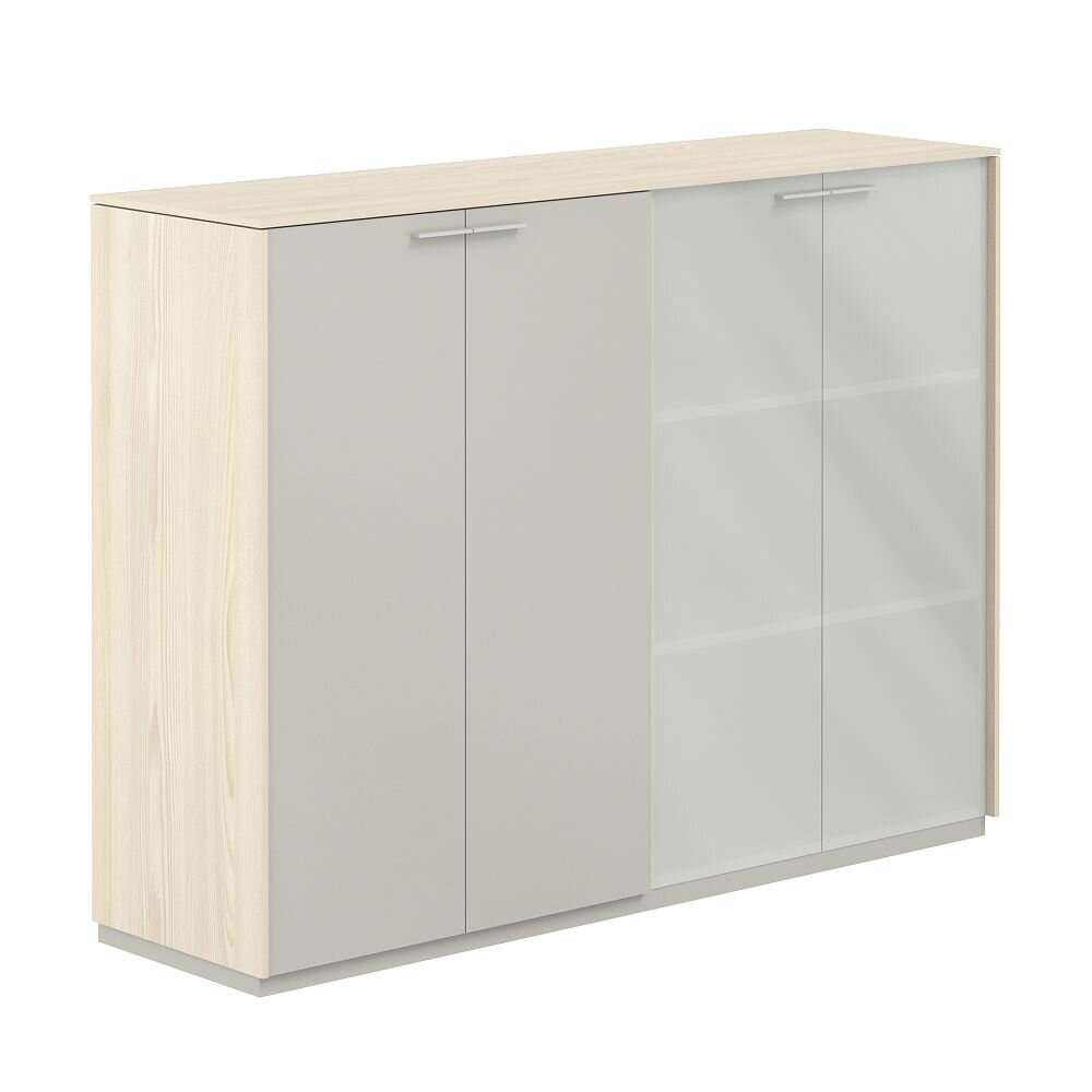 Шкаф средний + Шкаф средний со стеклом матовым Norden NZ-0315+NZ-0335 обвязка YN, фасады GS