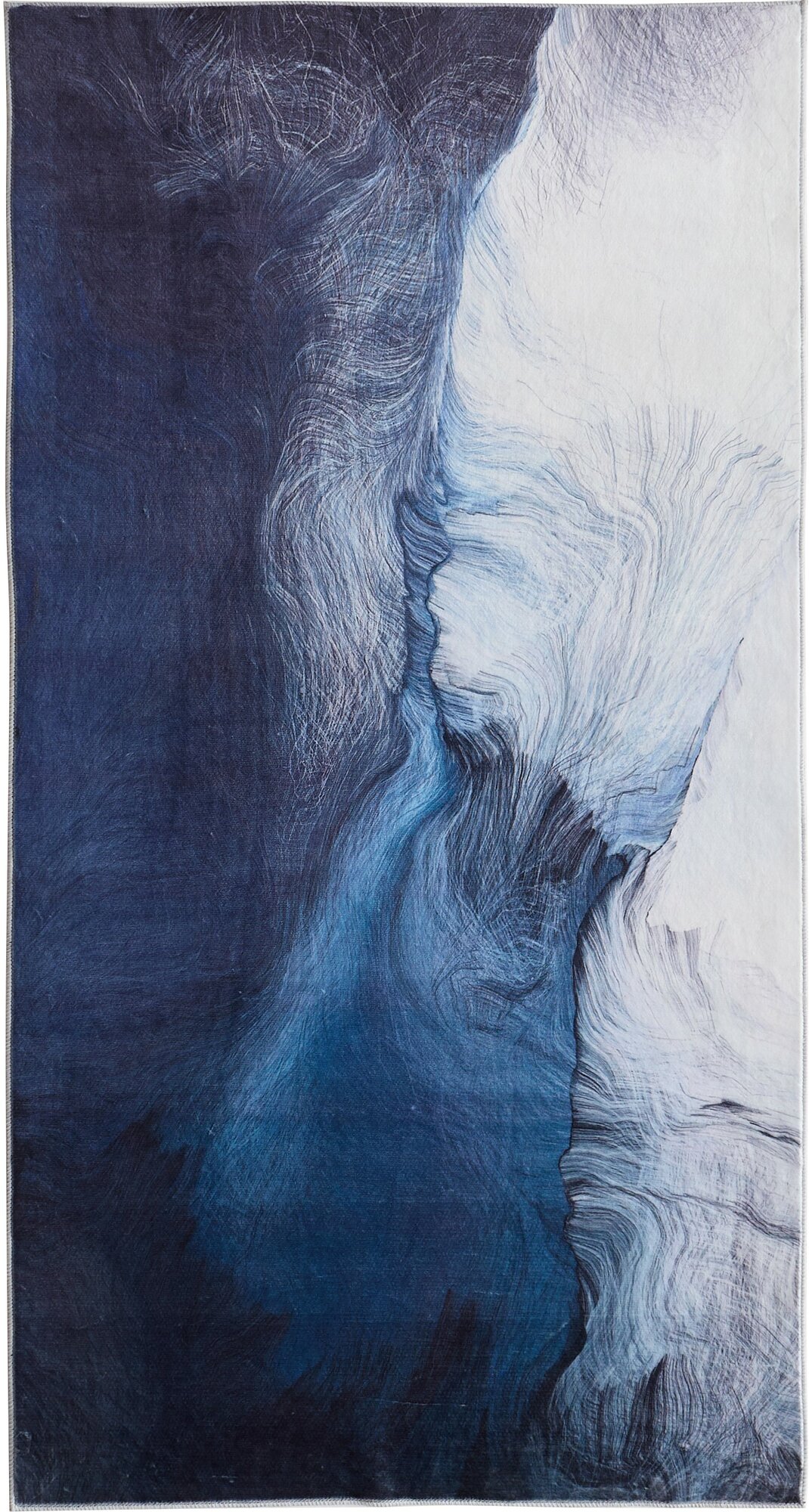 Ковер принтованный высокоплотный "Silk A338 80 x 150 см", синий