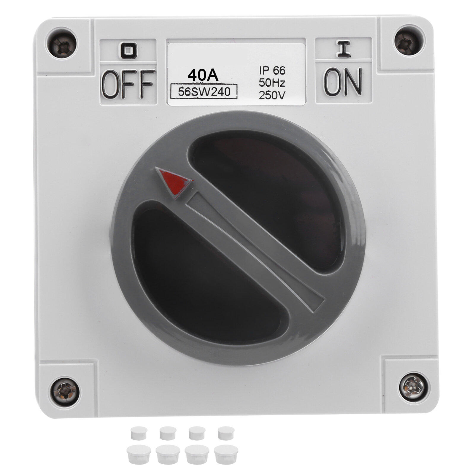 Уличная водонепроницаемая розетка с пылезащитным выключателем, поворотным переключателем включения/выключения и индикаторами, 250 В (2P40A)