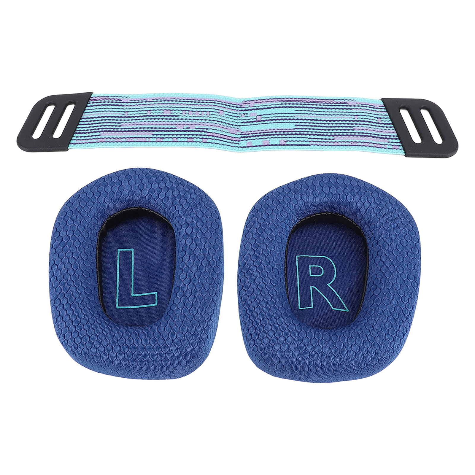 Амбушюры дышащие сетчатые, пена с эффектом памяти, с ремешками для оголовья G733, G335, синий