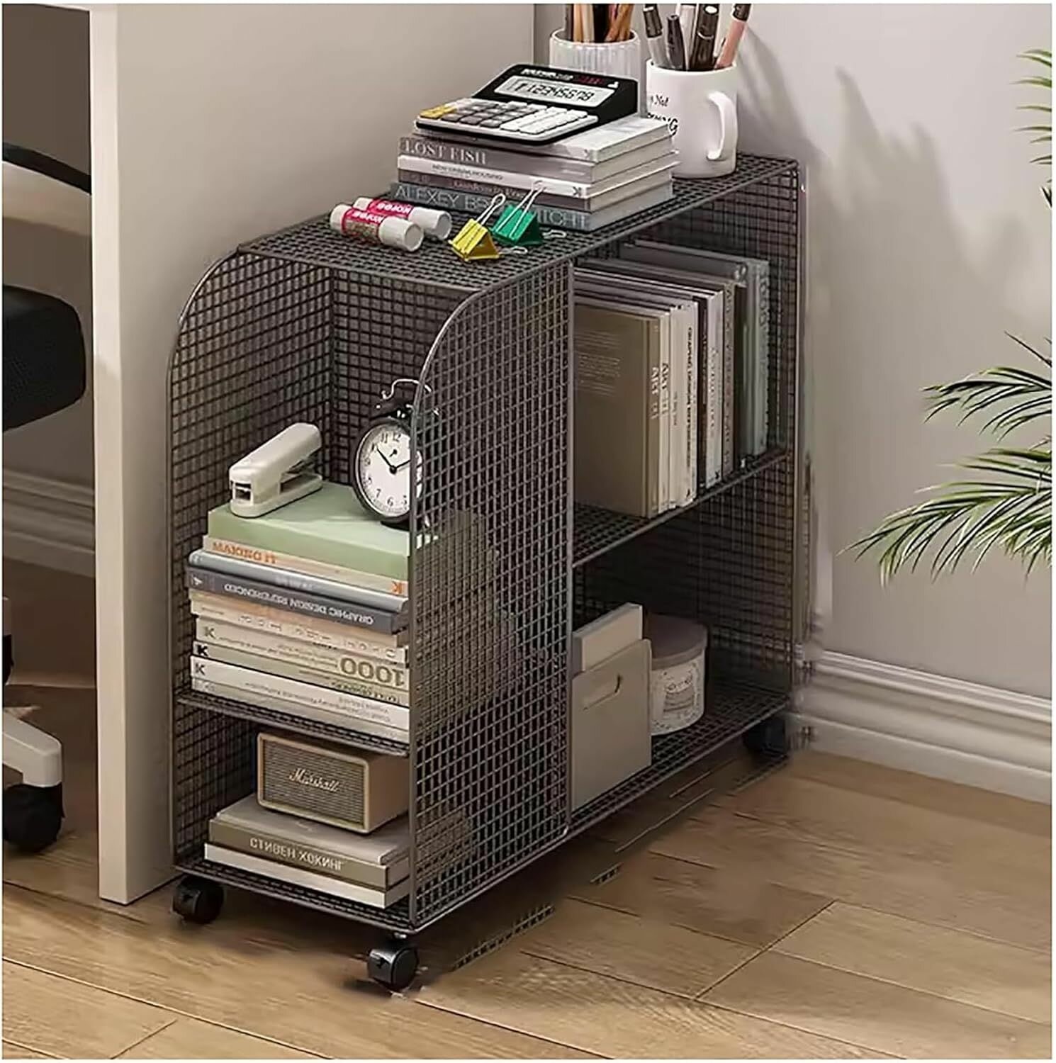 Настольная полка под стол с колесами — для студентов, для хранения книг и портфелей, мобильная
