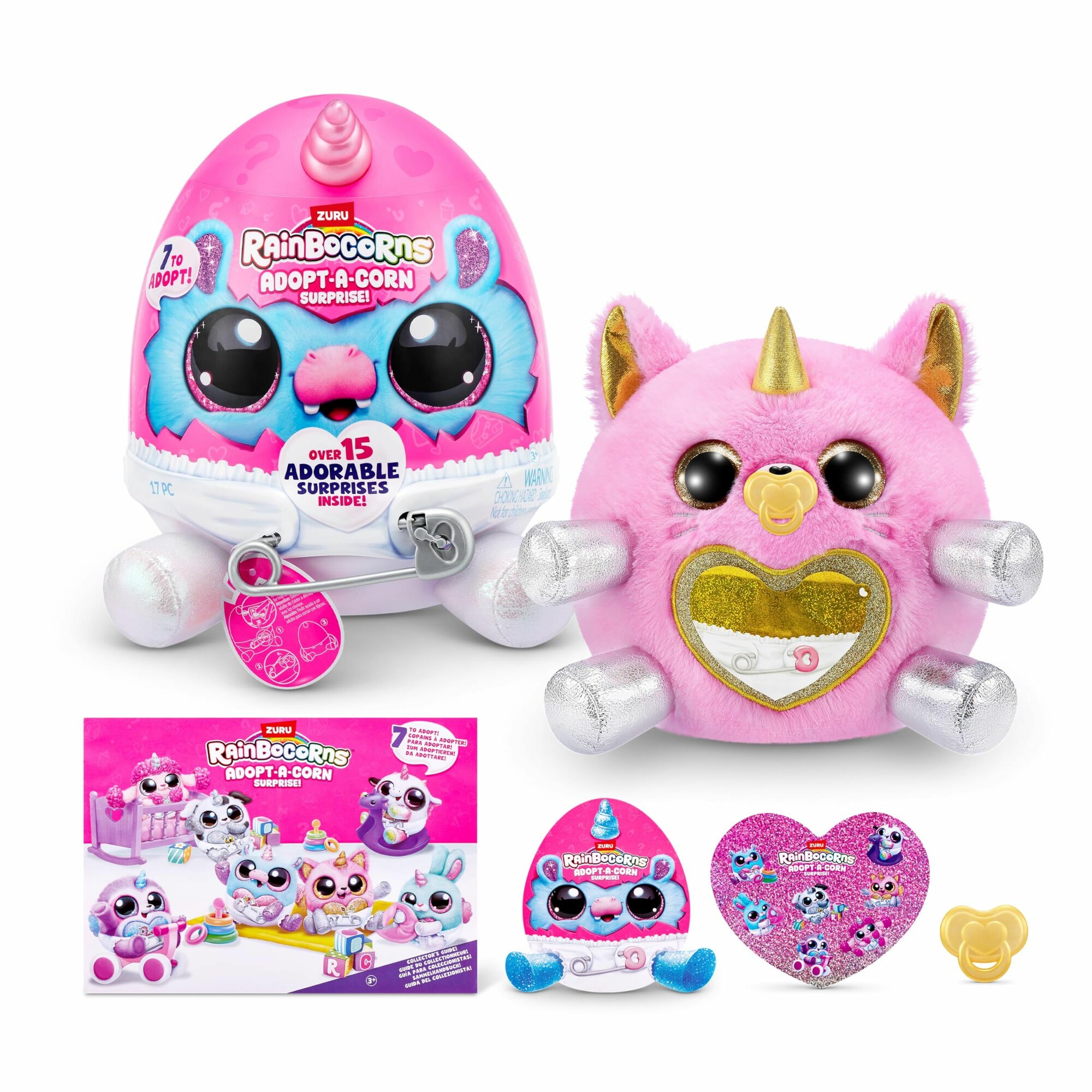 Zuru Rainbocorns Adopt-A-Corn Suprise Egg / Яйцо-сюрприз "Прими кукурузу", более 15 очаровательных сюрпризов, Коллекционные плюшевые зверюшки, яйца-сюрпризы для девочек и детей