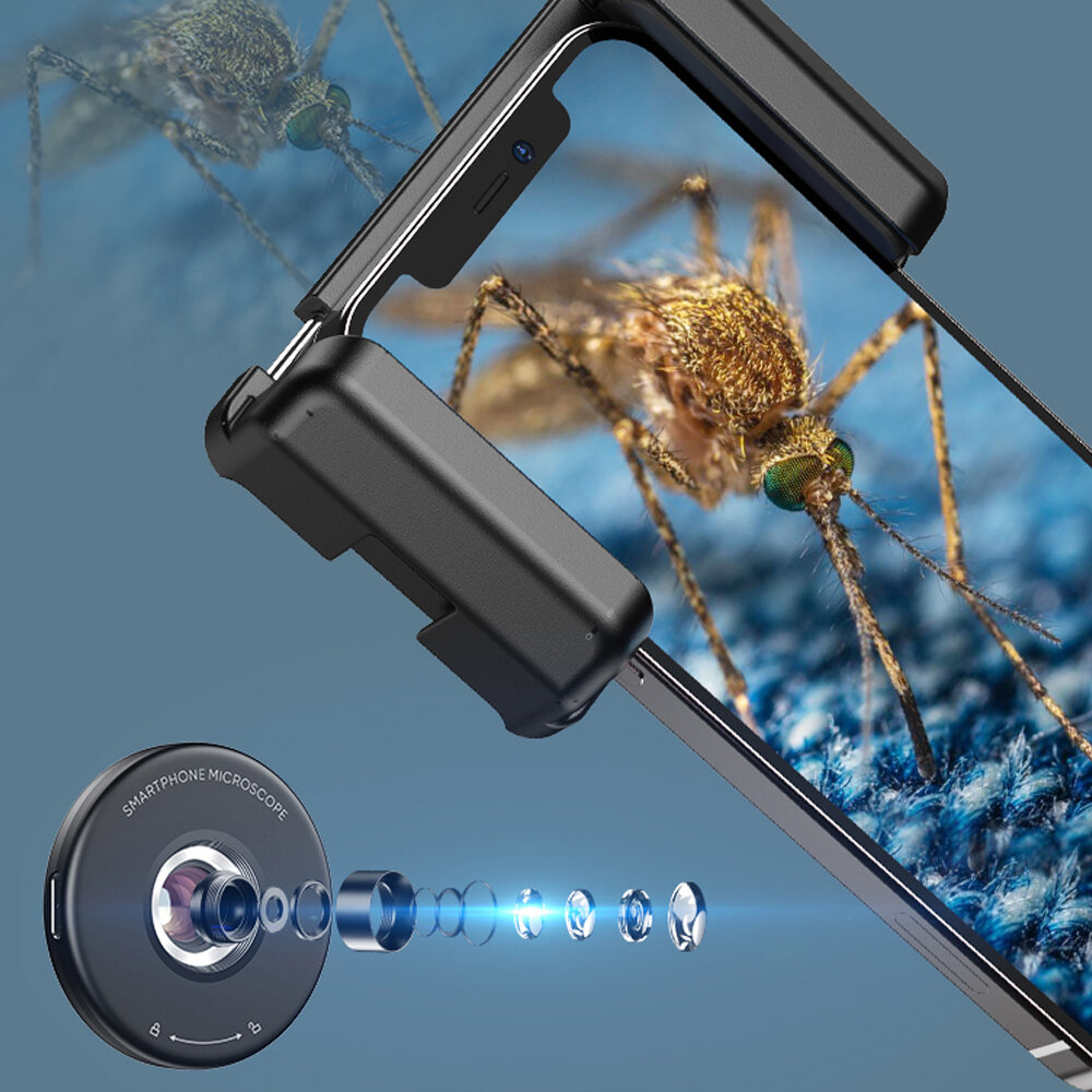 Портативный микроскоп для телефона, 6 LED, без приложения