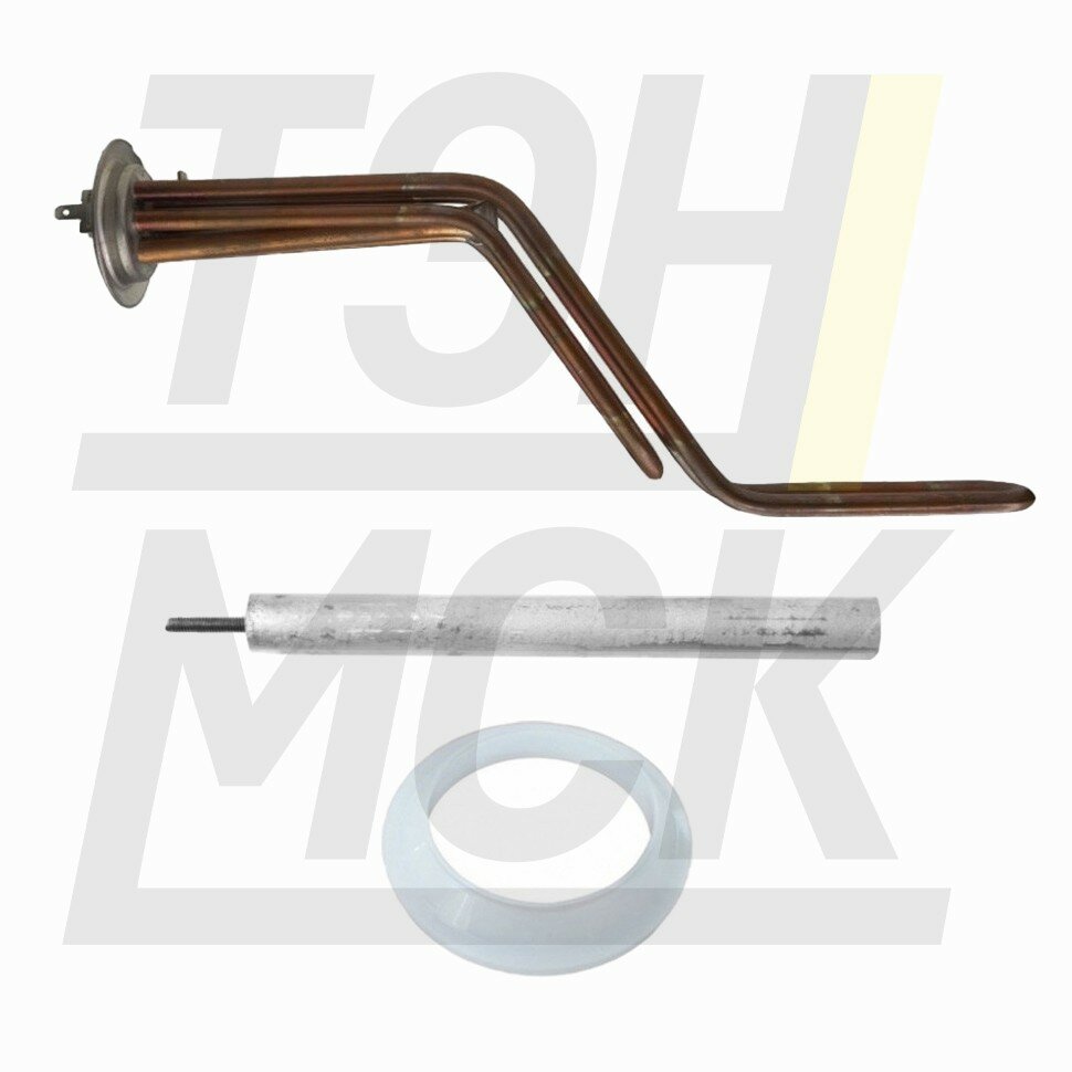 Комплект ТЭН 2 кВт (2000 Вт) RF для горизонтального водонагревателя Thermex RZL, ID, IF, IR, RZB, Garanterm GTR, Electrolux EWH + прокладка + анод, 30053K