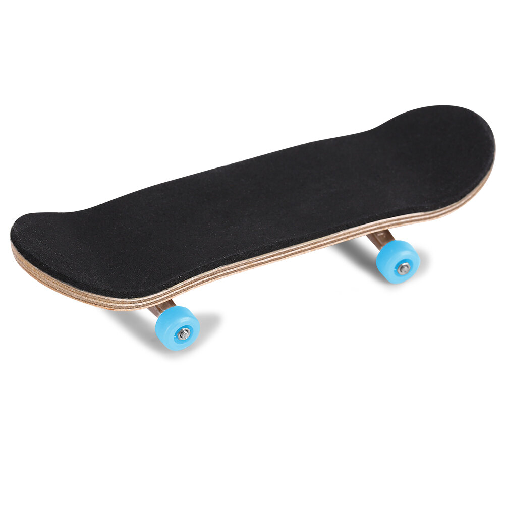 1Pc Maple Wooden Alloy Fingerboard Finger Skateboard With Box Reduce Pressure Gifts Light Blue