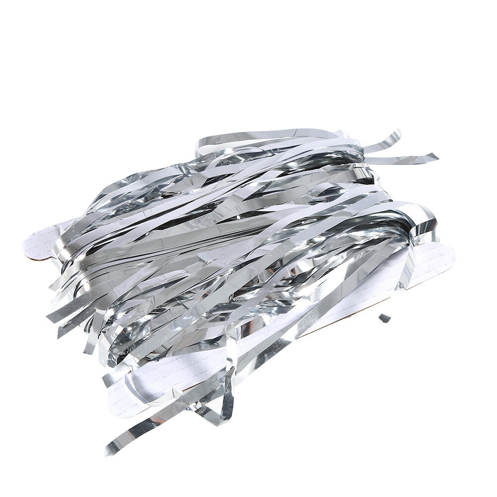 Многоразовые занавески с бахромой для дня рождения, свадьбы, дверного проема, подвесные украшения для комнаты, серебро 200 см