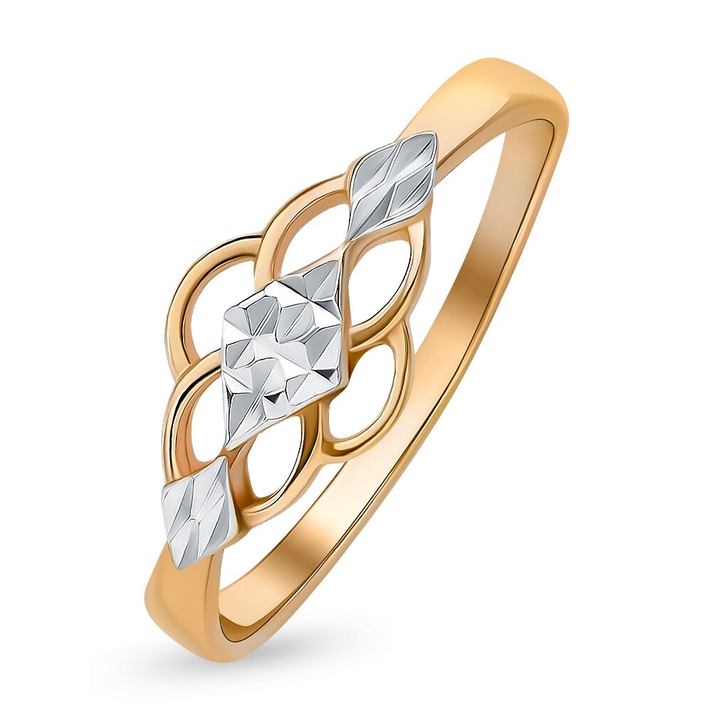 Кольцо, красное золото, 375 проба, золочение