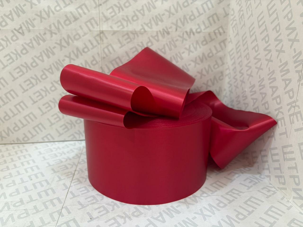 Сатиновая лента, для печати, темно-красная 100х200 1 рулон в комплекте