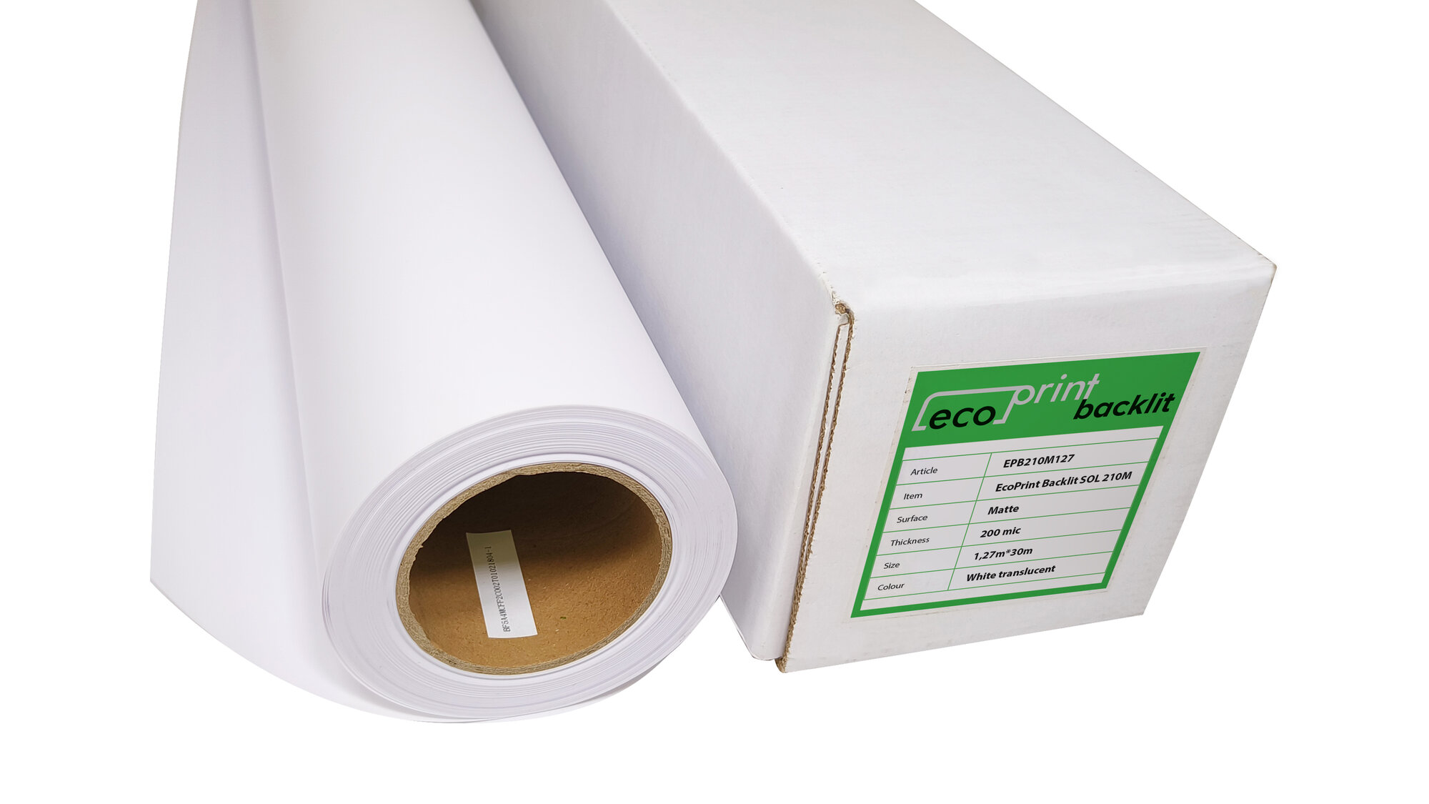 Пленка в рулоне бэклит для световых коробов (лайтбокс) Ecoprint Backlit SOL 210M для печати экосольвент, латекс, УФ 1,07x50 м