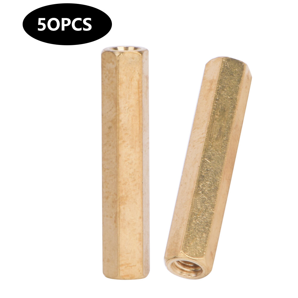 Гайки шестигранные для латунной распорной муфты M3, 2-сторонний набор из 50-50 шт, M3x5/6/8/10/12/15/20 мм, длина M3 x 25 мм