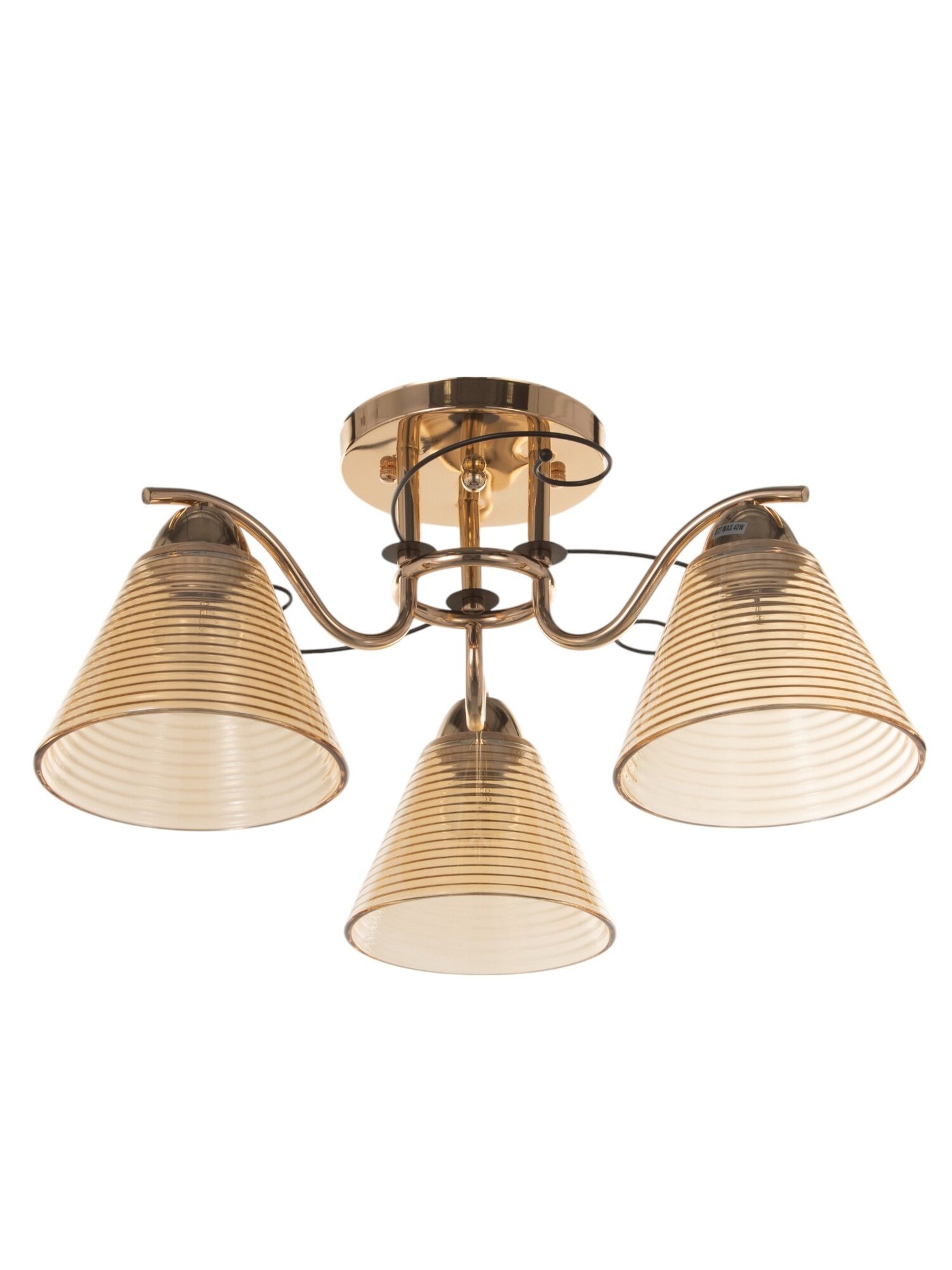 Люстра BayerLux "Кольцо", 3 лампы, E27, мощность 40 Вт, IP20, золотая