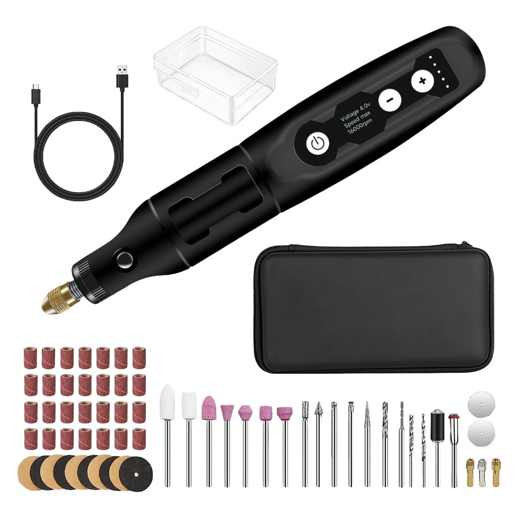 Аккумуляторная Дрель Электрическая Шлифовальная Машина 3,7 В 16000 об./мин. Вращающийся Инструмент С 5 Скоростями Управления Ручка Для Резьбы По Дереву Для Фрезерования Гравировальный Инструмент