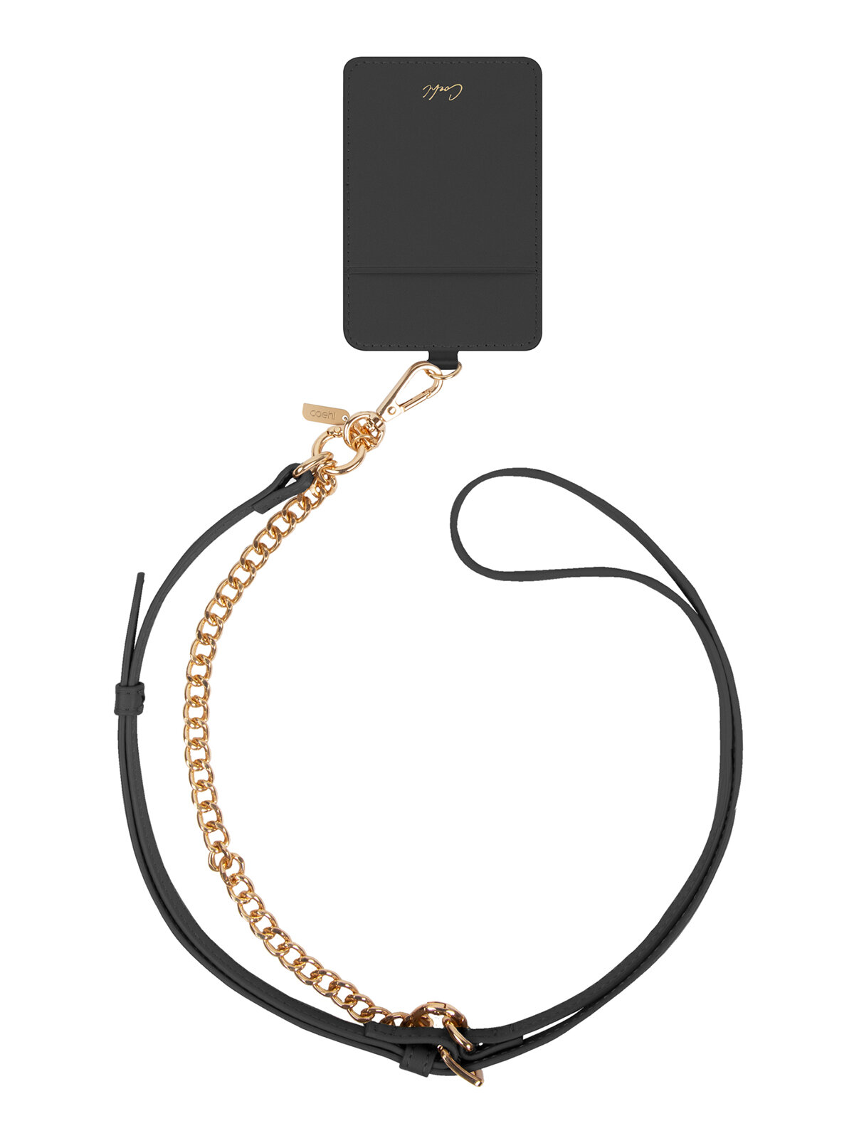 Ремешок Uniq для смартфона на шею или через плечо 3в1 Crossbody с картхолдером, черный