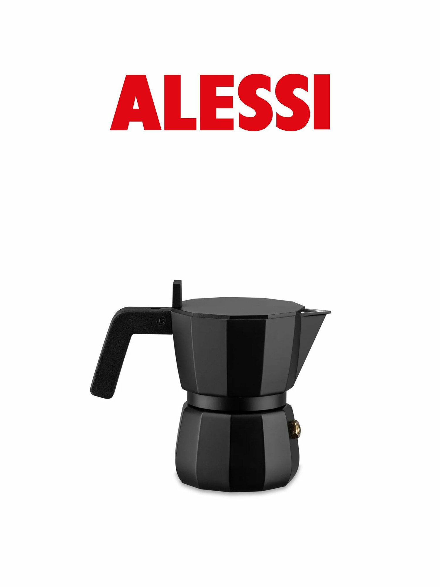 Гейзерная кофеварка Alessi "Moka" DC06/6 B, черный цвет, чашка 6