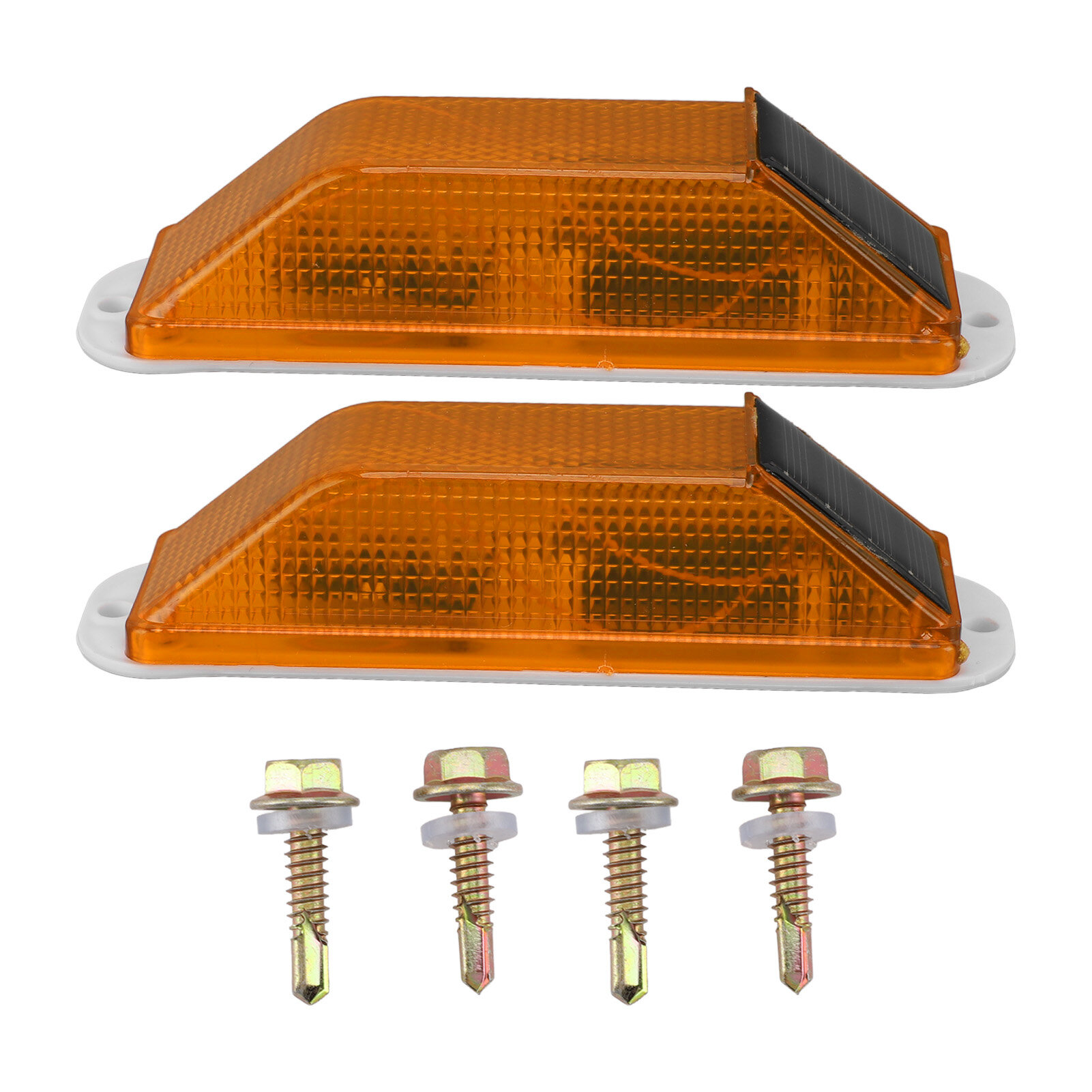 2pcs Solar Strobe Warning Light LED Lamp High Bright Waterproof Control Flashing Beacon Barricade Construction Safety Traffic Yellow