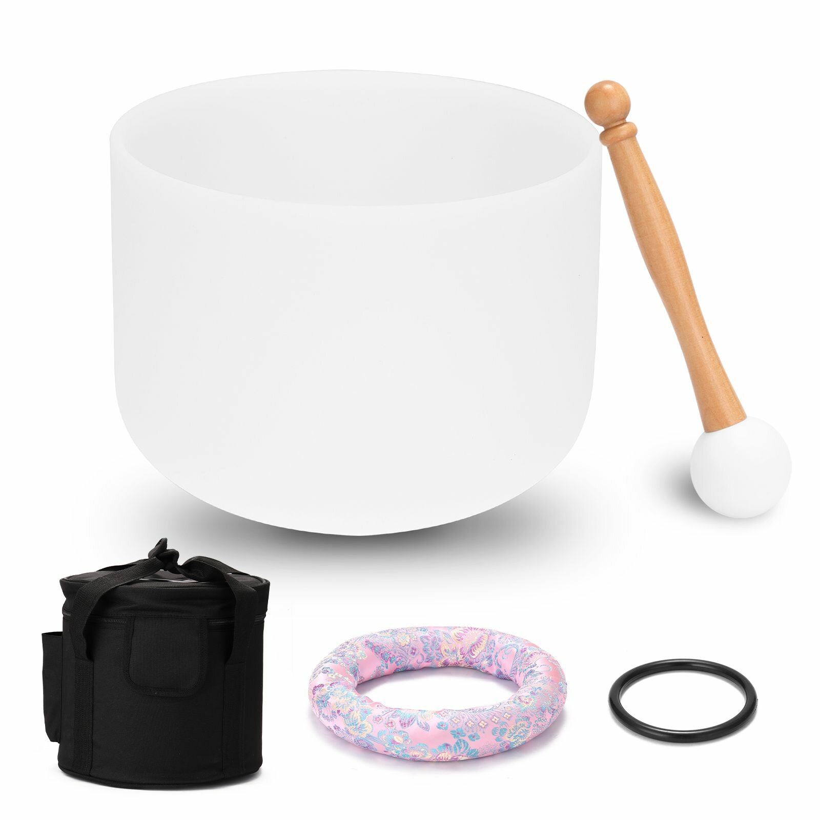 Синхронные понижение 432Гц Кристаллические ударные чаши для ритуальной музыкотерапии йоги и медитации с сумкой для хранения, перкуссионные инструменты белого цвета кристалла, диаметр 8 дюймов, ноты А