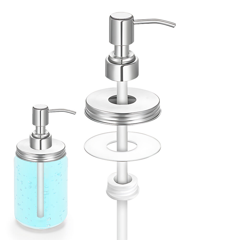 1 Pack Дозатор для Сиропа Mason Jar для Стеклянных Банок 2.56in Из Нержавеющей Стали Пищевого Класса Водонепроницаемый Герметичный Дозатор С Герметичной Крышкой для Меду Салатных Заправок Черный Серебристый