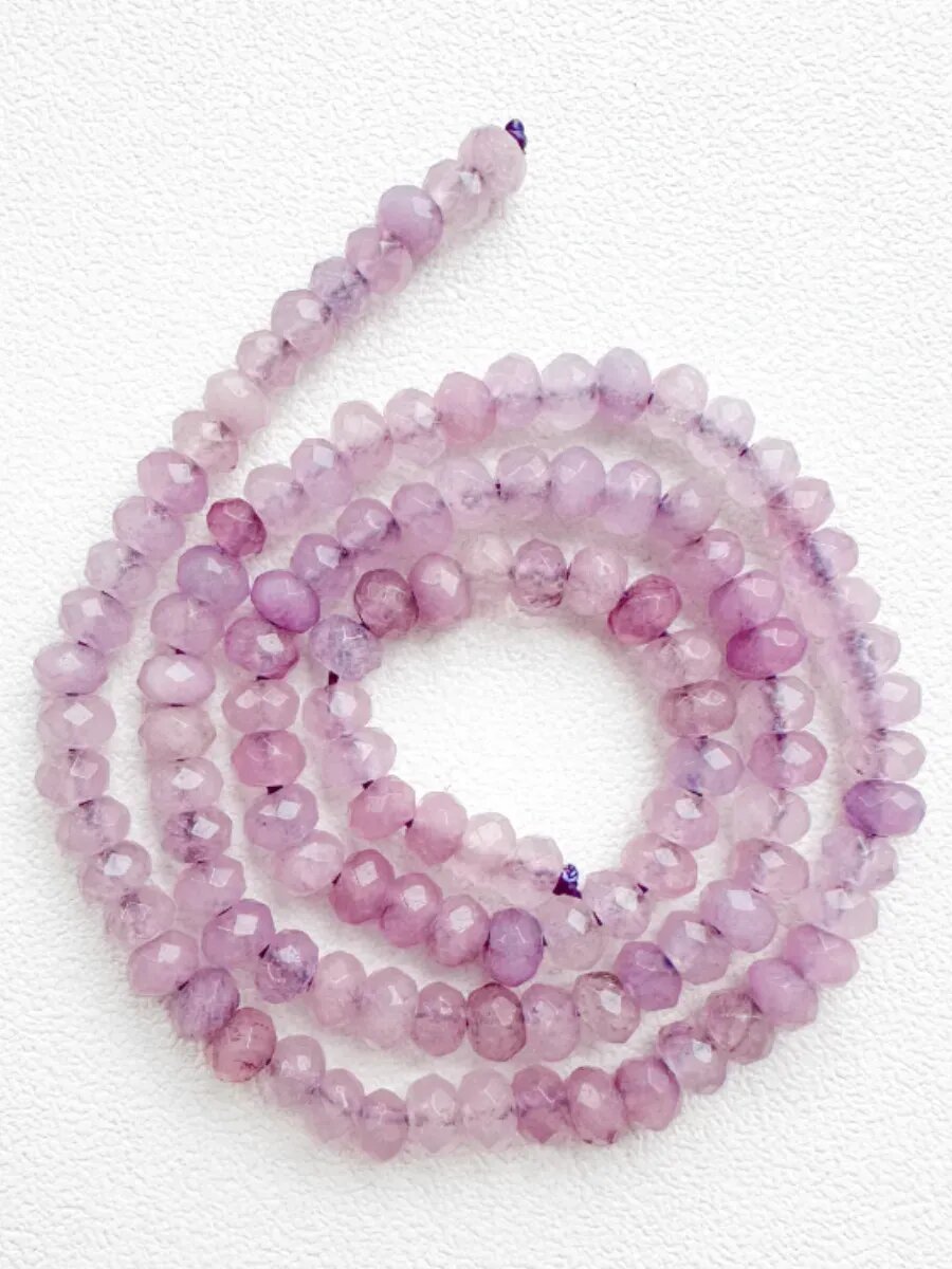 1086 Граненые камни агата светло-сиреневый 3x4мм 1 шт хит А+