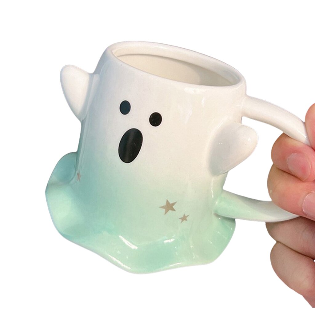 Керамическая кружка-призрак, Изящная кофейная чашка, чашка для питья на Хэллоуин, Чашка для воды с керамической текстурой, подарок для друга или пары