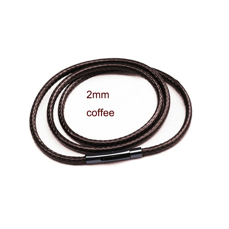 Кожаное ожерелье Coffee 2mm, черный