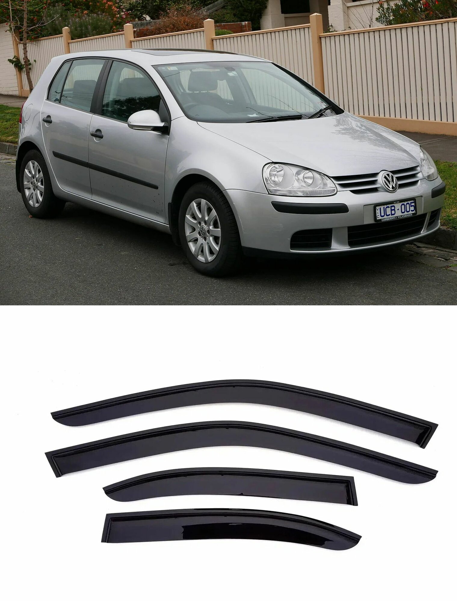 Дефлекторы боковых окон VOLKSWAGEN Golf Фольксваген Гольф 5 5дв. (2004-2009)