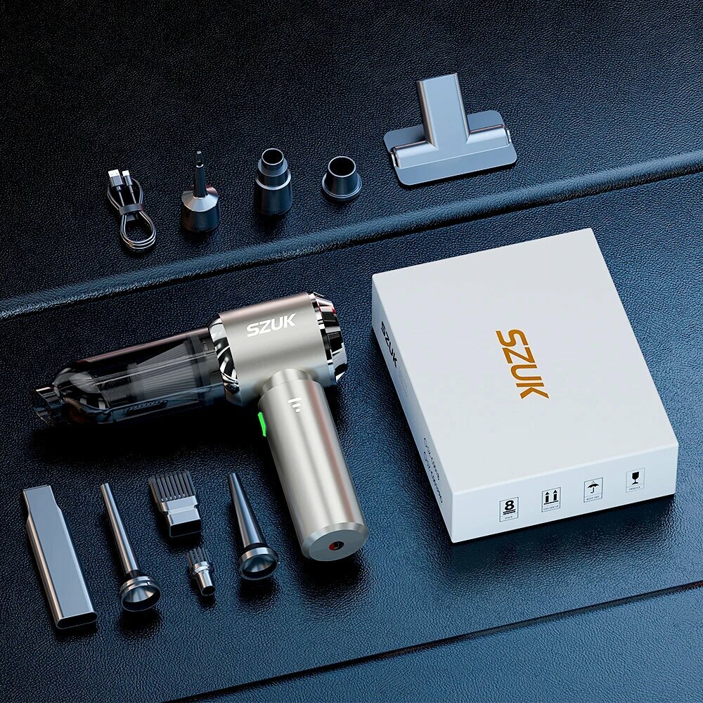 SZUK Самый продаваемый автомобильный мини пылесос, 985000 Па беспроводной пылесос мощным Max Silver