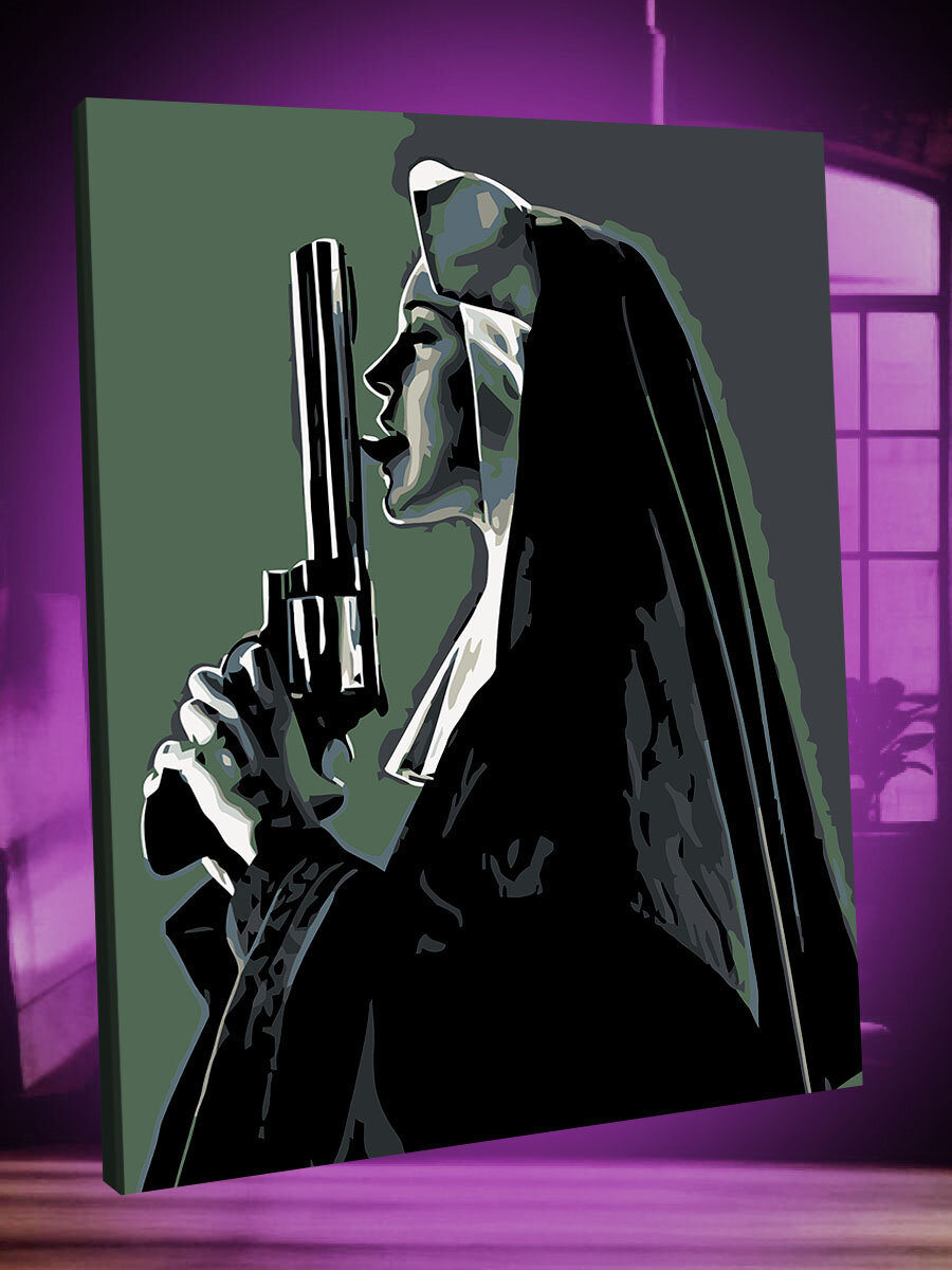 Картина по номерам Монашка / Nun холст на подрамнике