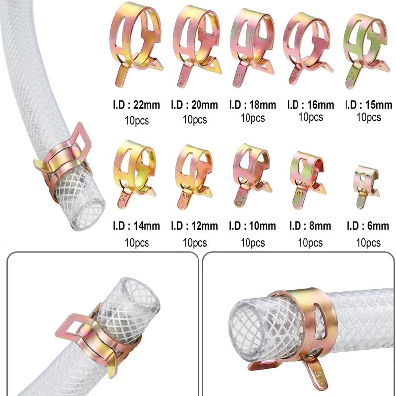 Хомуты для шланга металлические 10 шт, 5-22 мм 6mm