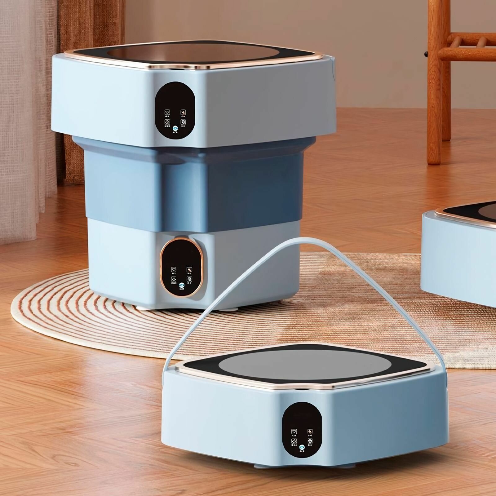 Мини стиральная машинка "Малютка", загрузка 5кг, вертикальная загрузка, голубая