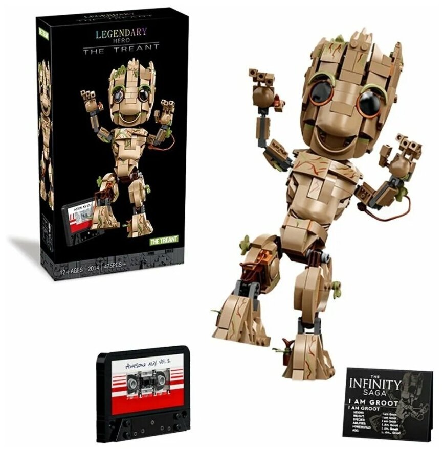 Детский разввивающий конструктор Грут – Marvel, сборочный игрушка | для домашнего развлечения,