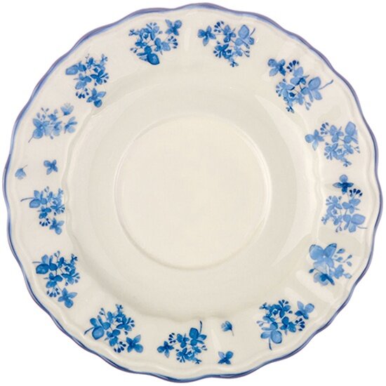 Блюдце Kunstwerk «Фиори» фарфор, слоновая кость/синий (03025349)