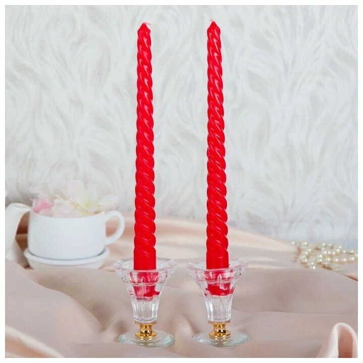 Свечи Богатство Ароматов, восковые, витые, с ароматом клубники, 6 шт