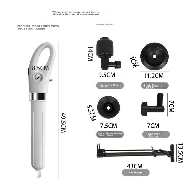 HOUYA Toilet Plunger, Drain Cleaner, Pipe Cleaning Machine, Bathroom And Kitchen Tool, High-Pressure One-Shot Cleaner