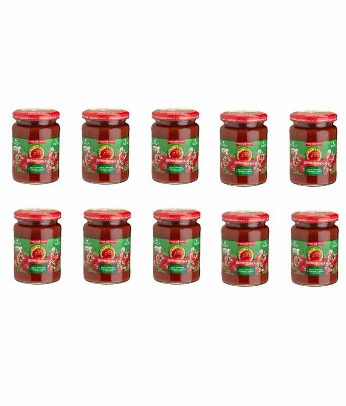 Помидорка Паста томатная с пряными травами и чесноком, 270 гр, 10 упаковок в коробке