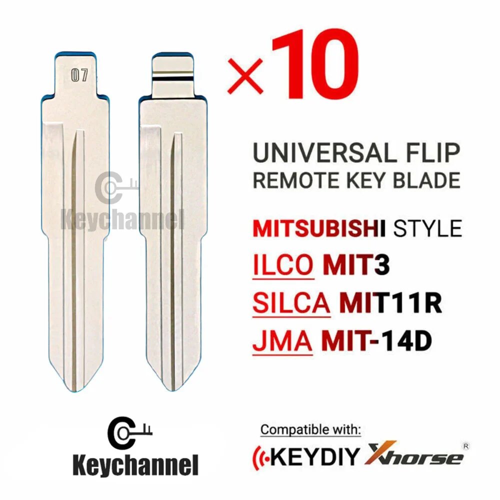 10 шт. # Ключ-заготовка Xhorse MIT11 (07 KD) для пультов KD VVDI JMD, для Mitsubishi Outlander Grandis, тип Mitsubishi MIT3 MIT11R MIT-14
