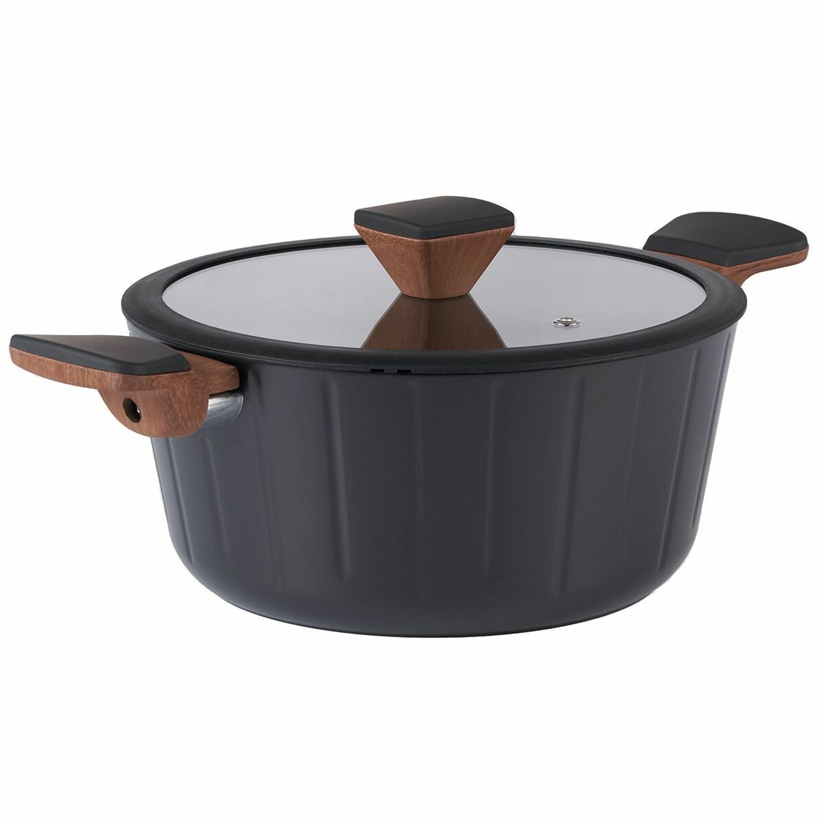 Кастрюля алюминиевая Werner Vertical 51914 24 см, 4.2 л, черная/коричневая