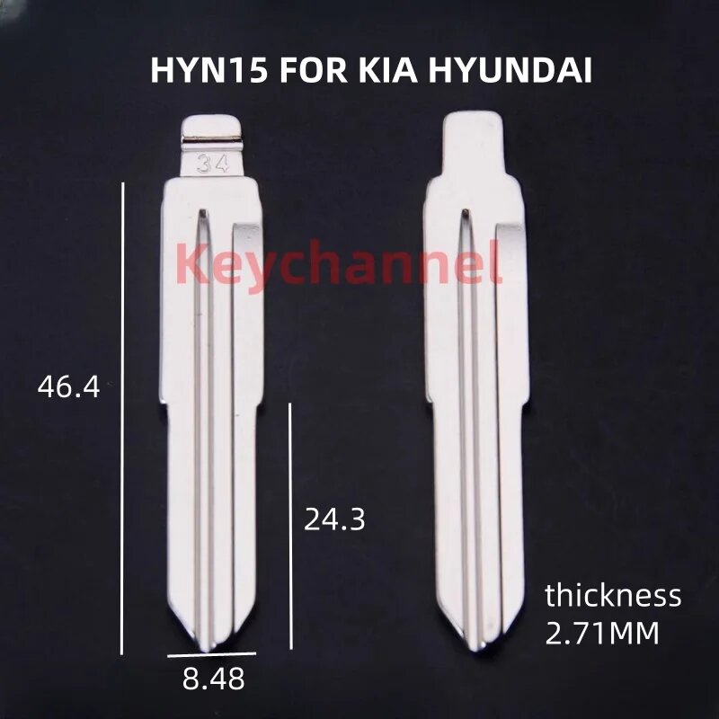 Keychannel 10 шт. HYN15 ключ для автомобиля #34 металлический ключ KD № 34 для Hyundai ACCENT Kia RIO ключ для KEYDIY Xhorse пульт дистанционного управления