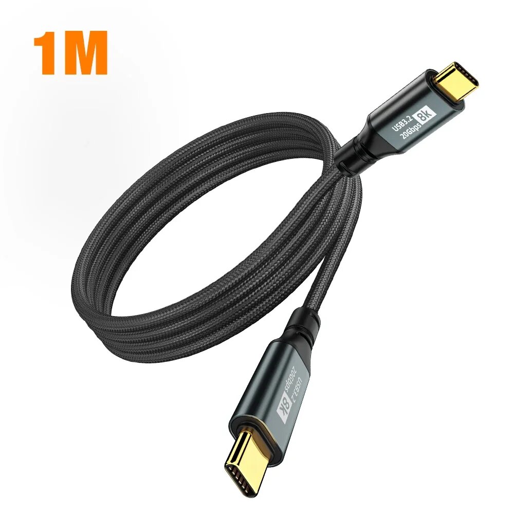 Кабель PD100W USB 3.2 Thunderbolt 3, 20 Гбит/с, Type-C - Type-C, 8K@60Hz, Для Передачи Данных, Для iPhone 15 Pro Max, MacBook