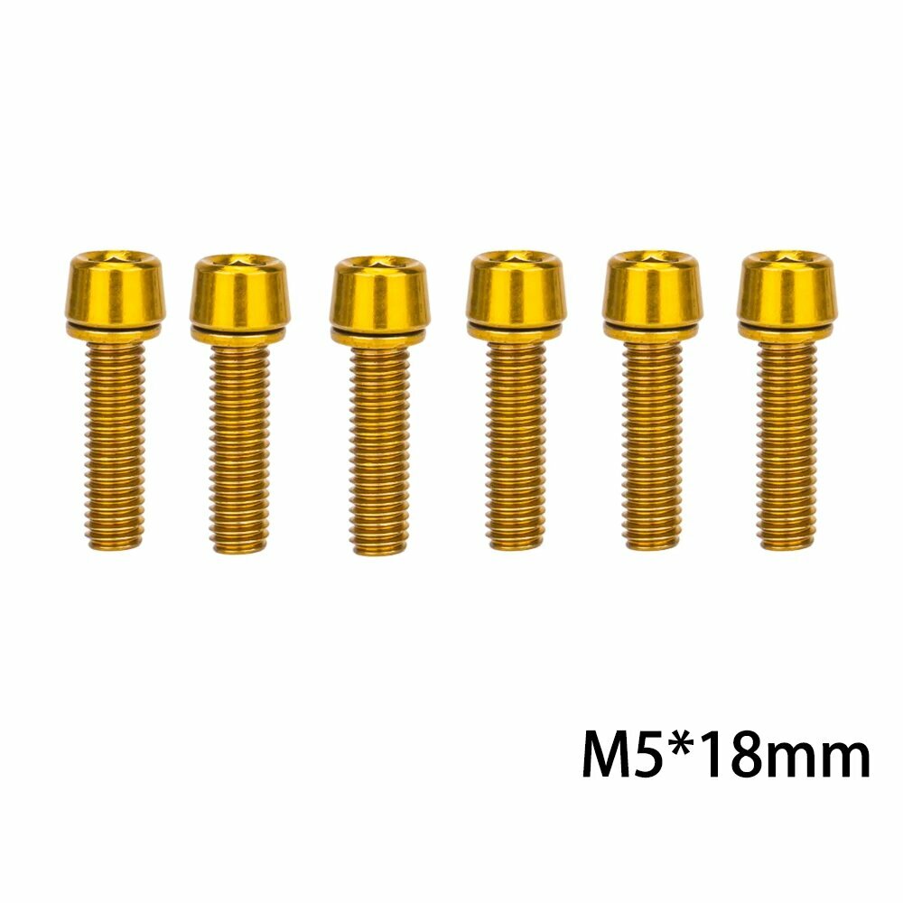 Болты для выноса руля ZTTO, 6 шт, M5*18мм, M6*18мм M5x18 Gold