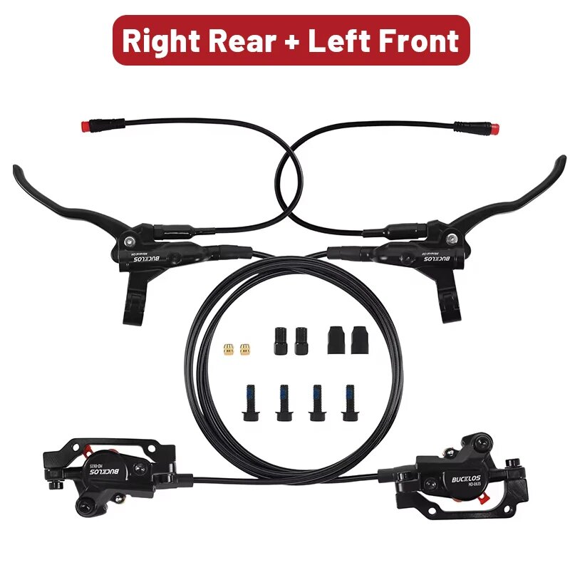 BUCKLOS HD-E635 Гидравлические дисковые тормоза 2-поршневые черные Черный, Front-Rear Brakes