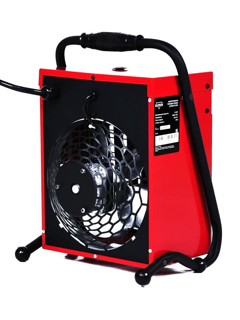 Тепловентилятор Elitech ТБ 5ЕТ, электрический, красный, мощность 4.5кВт