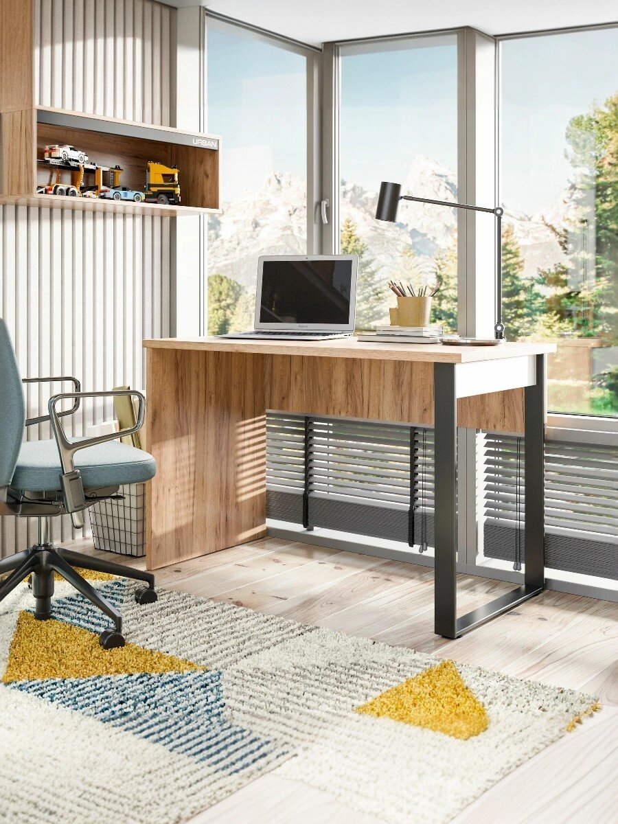 Стол компьютерный письменный Урбан, 119 х 59 см , Дуб Золотой/ Белый