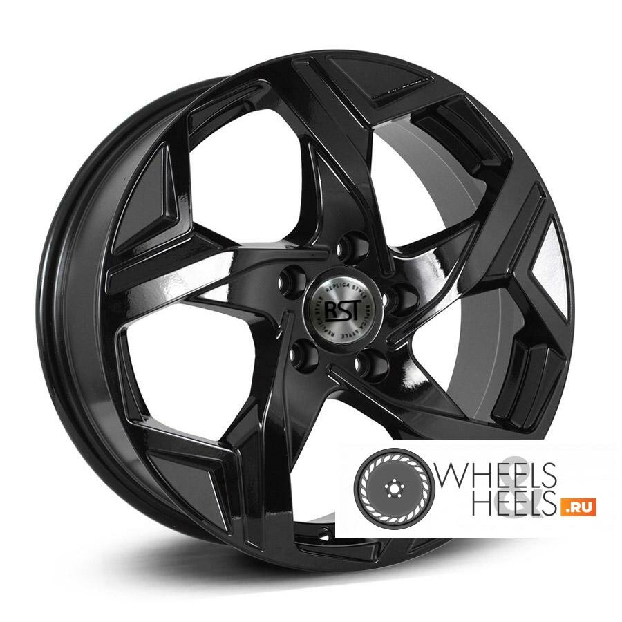 Диск автомобильный литой RST R227 17x7 5x114.3 et45 dia54.1 Черный глянцевый