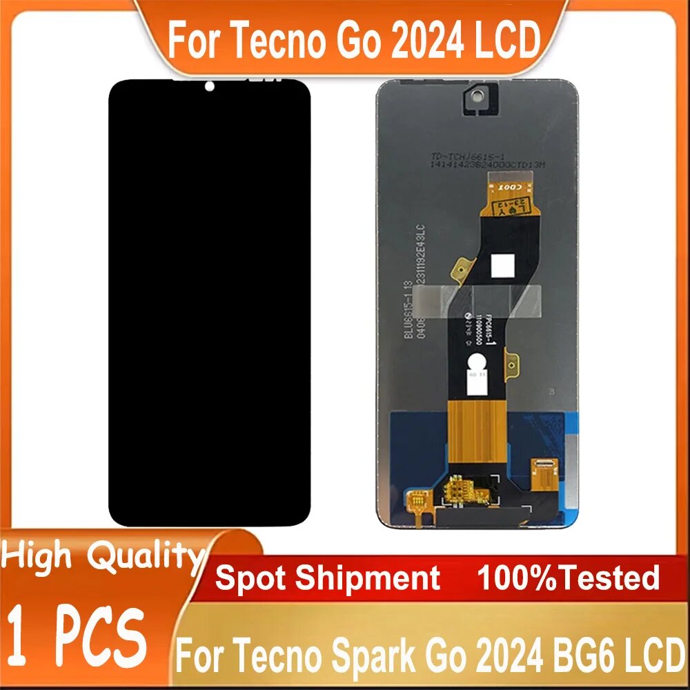 6,6 "AMOLED для Tecno Spark Go 2024 BG6, ЖК-экран, сенсорный дигитайзер в сборе, запасные части для Tecno BG6 LCD