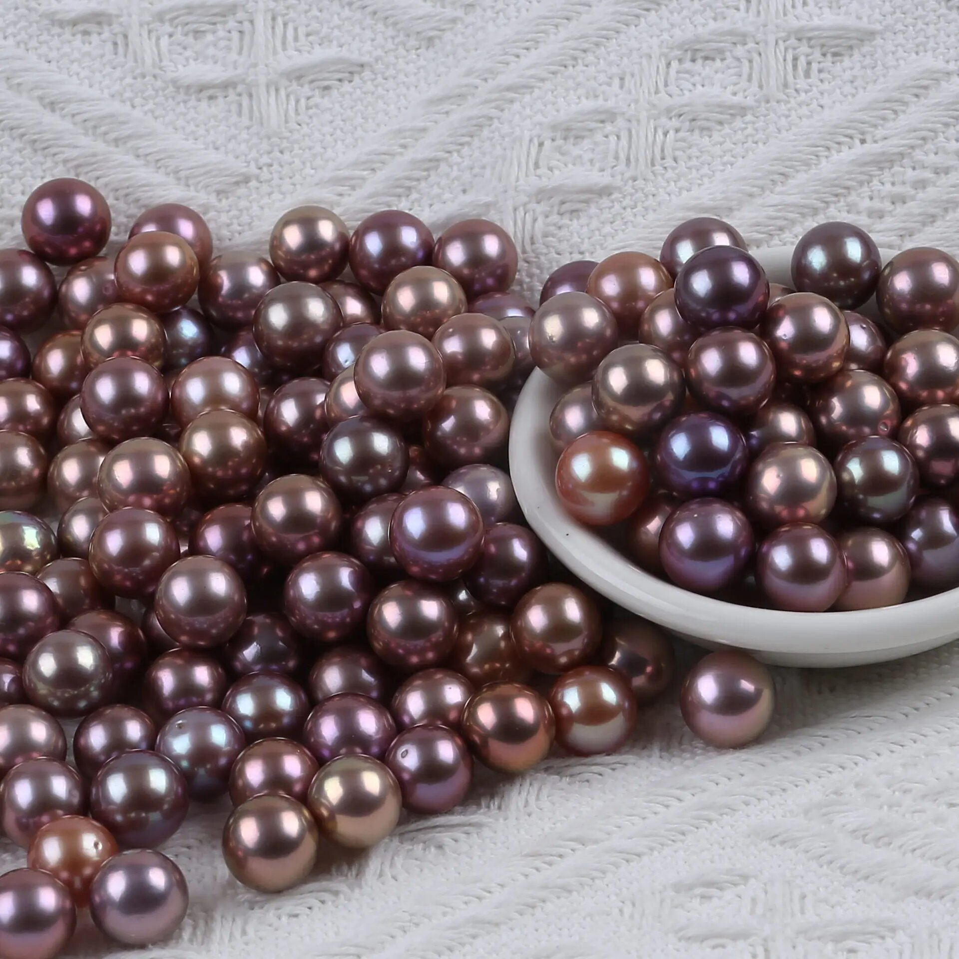 Фиолетовые пресноводные жемчужные бусины Эдисон 13-14mm