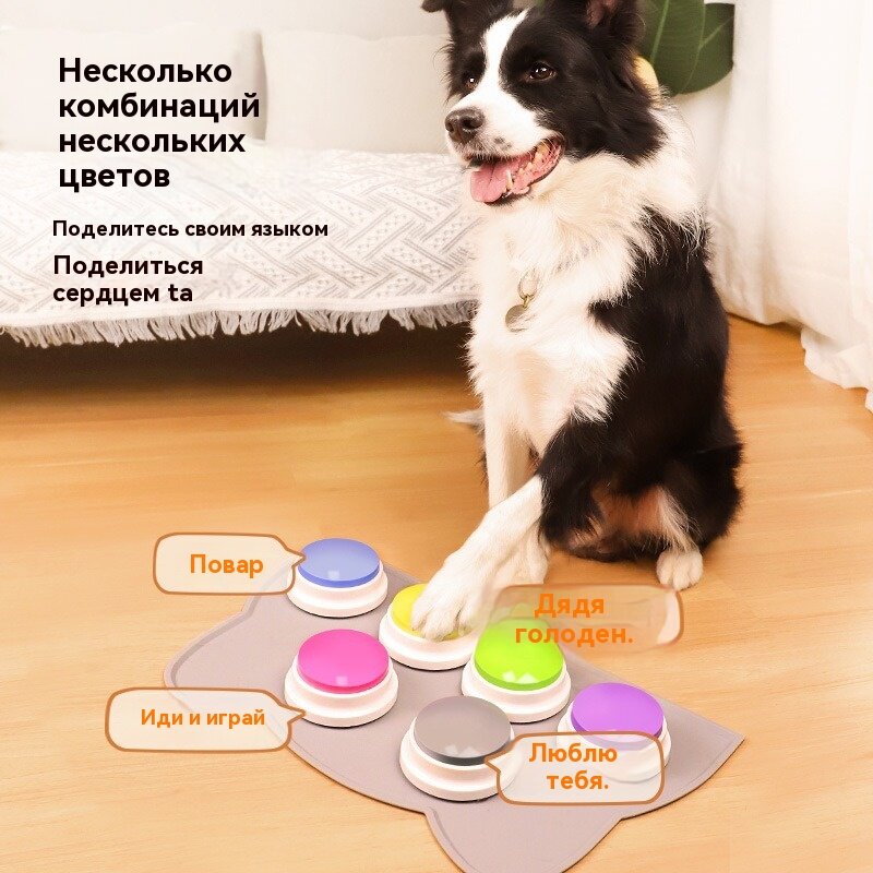 Новая модель，Интерактивная кнопка "Ци" для домашних животных, многоцветная, 2 шт