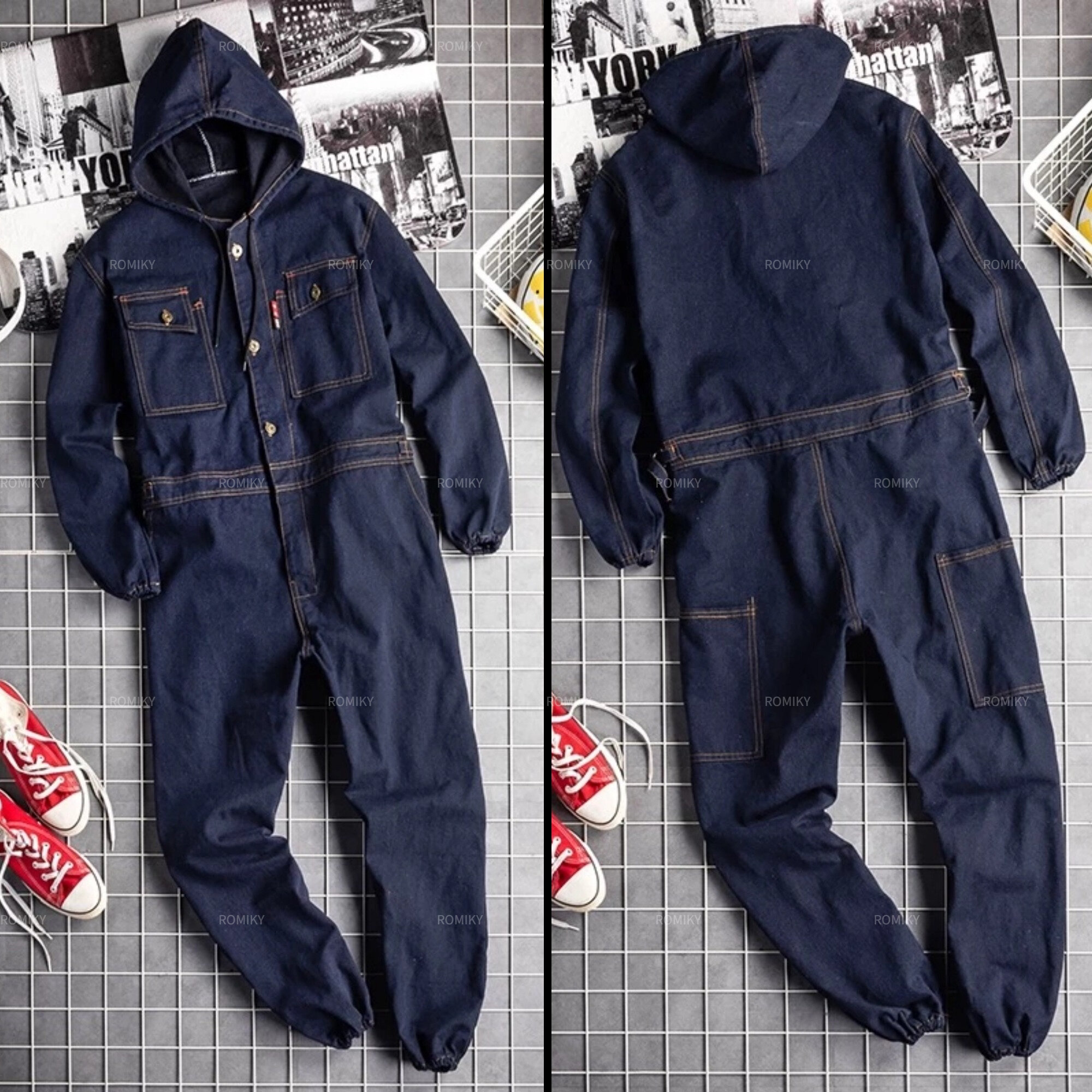 Комбинезон рабочий Мужское страхование труда, сварка, авторемонт, цельный джинсовый комбинезон